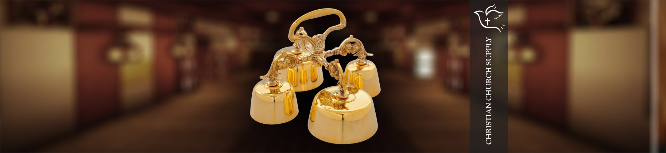 Sanctus Bells - communion Sanctus bells with handle, Cross Sanctus bells Set exporter from India.